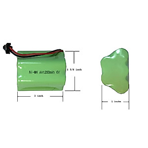 6V 1200mAh Ni-Mh AA Rechargeable Battery Pack with SM 2P Plug