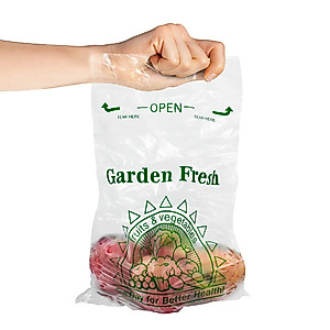 PUREVACY Plastic Produce Bag on a Roll 12 x 17 Inches. Pack of 4000 Plastic Produce Bags Roll. 0.5 Mil Waterproof Roll of Plastic Bags for Food. Disposable Clear Grocery Bags Plastic Roll