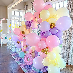 Pastel Purple Balloons - 80Pcs 18/12/5 Inch Maca Purple Latex Balloons Different Sizes Light Purple Helium Balloon Garland for Graduation Birthday Valentines Day Anniversary Theme Party Decorations