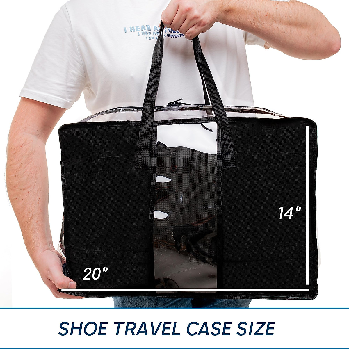 Shoe Travel Bag for Multiple Shoes 8 Pairs - Travel Shoe Organizer - Portable Luggage Shoes Carrier Sneaker Bag - Shoe Storage Case - Oxford