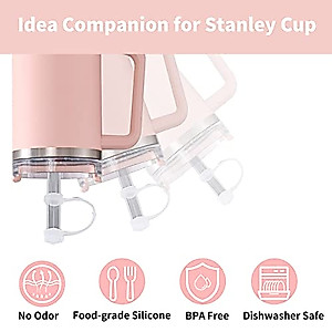 For Stanley Cup Accessories H2.0, Including 2 Stanley Cup Spill Stopper, 2 Stanley Straw Cap Cover, 2 Stanley Tumbler Leak Proof Plug, Silicone Accessories for Stanley 40 oz 30 oz Tumbler with Handle