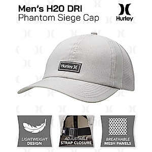 Hurley Men's Baseball Cap - Compact One & Only Snap Back Hat, Size One Size, Wolf Grey