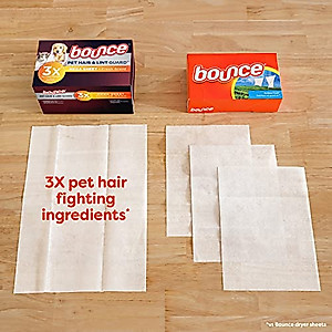bounce Bounce Pet Hair & Lint Guard Mega Dryer Sheets with 3X Pet Hair Fighters, Fresh Scent, 60Count