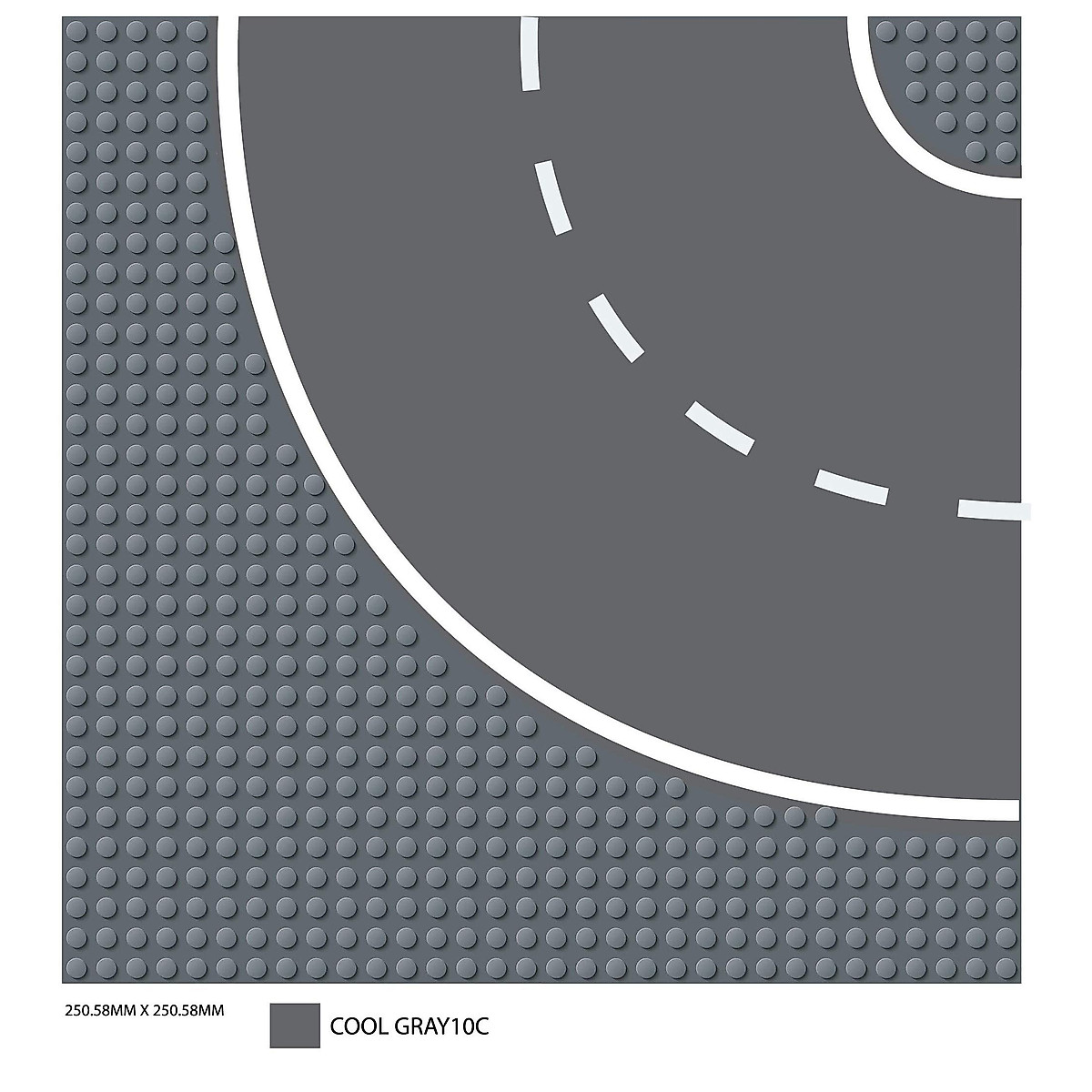 Custom Toys & Hobbies 8 Piece City Building Block Road Base Plates- Straight Crossroads Curve T-Junction Plate-10x10 Inches- Christmas Birthday Compatible with All Major Brands