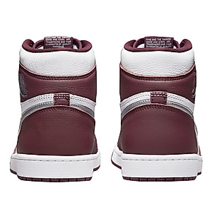 Nike Men's Air Jordan 1 Retro High Sneaker, Bordeaux/White-metallic Silver, 10
