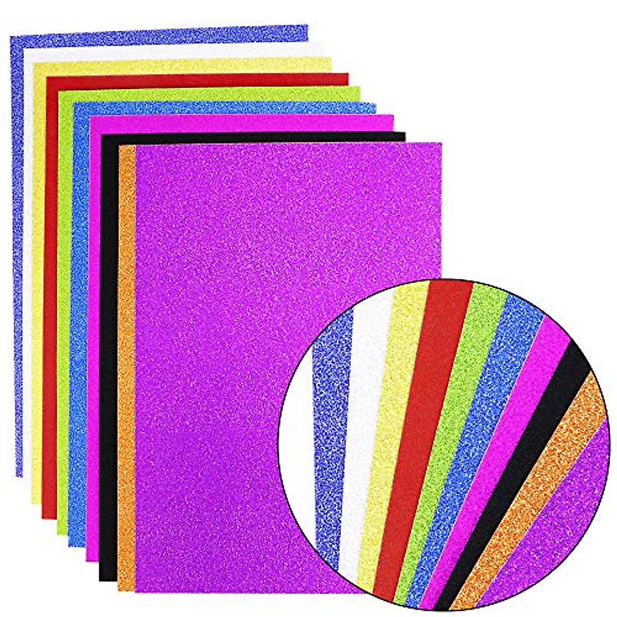 UPlama 40PCS Ultra Glitter Cardstock Heavy Paper 250gsm A4 Size Creative Handmade Decorative Card For DIY Gift Box Wrapping Birthday Party Decor Scrapbook,10 Colors 250gms