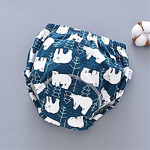 Ctskyte Baby Boys' Girls 5 Pack Toddler Potty Padded Pure Cotton Pee Training Underpants Waterproof Underwears 100 Yellow Animal Star Bear Elephant