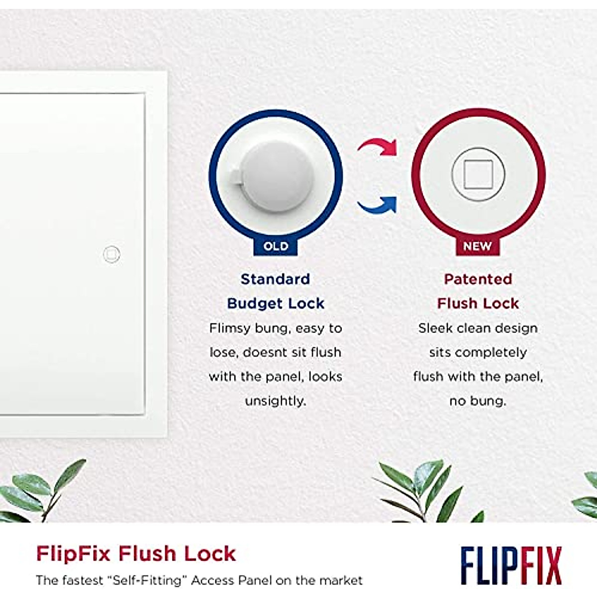 FlipFix Premium Metal Access Panel / Access Door for Drywall / Easy to Fit (6" x 6")