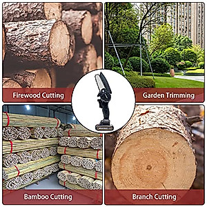 Mini Chainsaw, O-CONN 4 Inch 24V Battery Powered Cordless Chainsaw w/ 2.0Ah Battery and Charger, Handheld Portable Electric Small Chain Saw, for Tree Trimming Branch Wood Cutting (1 Battery 1 Chain)