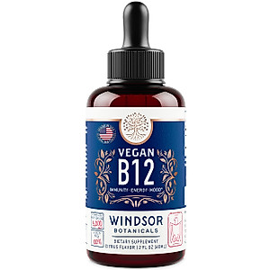 Vegan Vitamin B12 Liquid - Max Strength B12 Vitamins 5000 mcg Methylcobalamin Supplement - Liquid Vitamin B12 Sublingual Drops - Liquid B12 Vitamins Mood, Energy Support - Citrus Flavor B 12, 2oz
