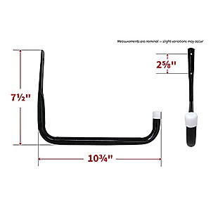 Shepherd Hardware 8091E Heavy Duty Steel 10-Inch Garage Storage Utility Hooks, 4 Pack, Black