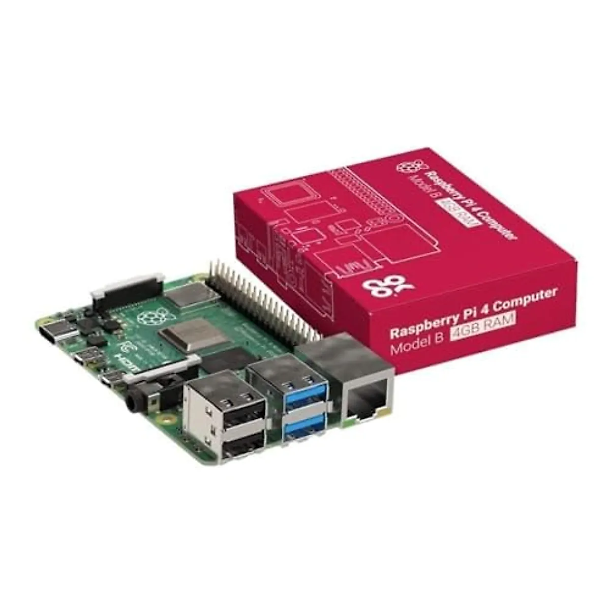 Raspberry Pi 4 Model B 2019 Quad Core 64 Bit WiFi Bluetooth (4GB)