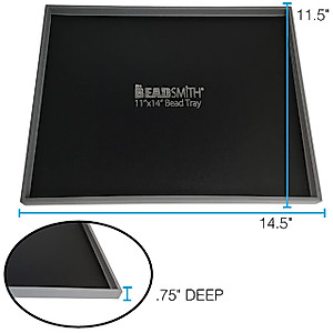 The Beadsmith Bead Mat Tray – Portable Workstation – 11.5” x 14.5” x 0.5” – Lightweight Tray for Holding Bead Mats, Beads and Jewelry Storage – Easy to Transport