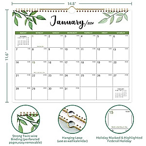 Wall Calendar 2023-2024 - 2 Yearly Wall Calendar 2023-2024, JULY 2023 - JUNE 2025, 14.8'' x 11.5'', Twin-Wire Binding, Large Blocks with Julian Dates, Perfect for Planning and Organizing Your Home and Office
