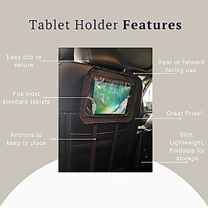 ASC Elite Tablet Holder for Rear and Forward Facing Children. Slim, Lightweight and Perfect for When Using A Rear Facing Mirror.