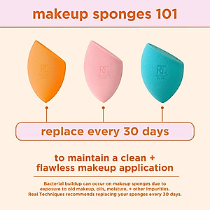 Real Techniques Limited Edition Cleanse, Blend, Set and Go Makeup Sponge Set, 4 Piece Christmas Gift Set, Perfect For Wife, Spouse, Girlfriend, Significant Other, and Daughter