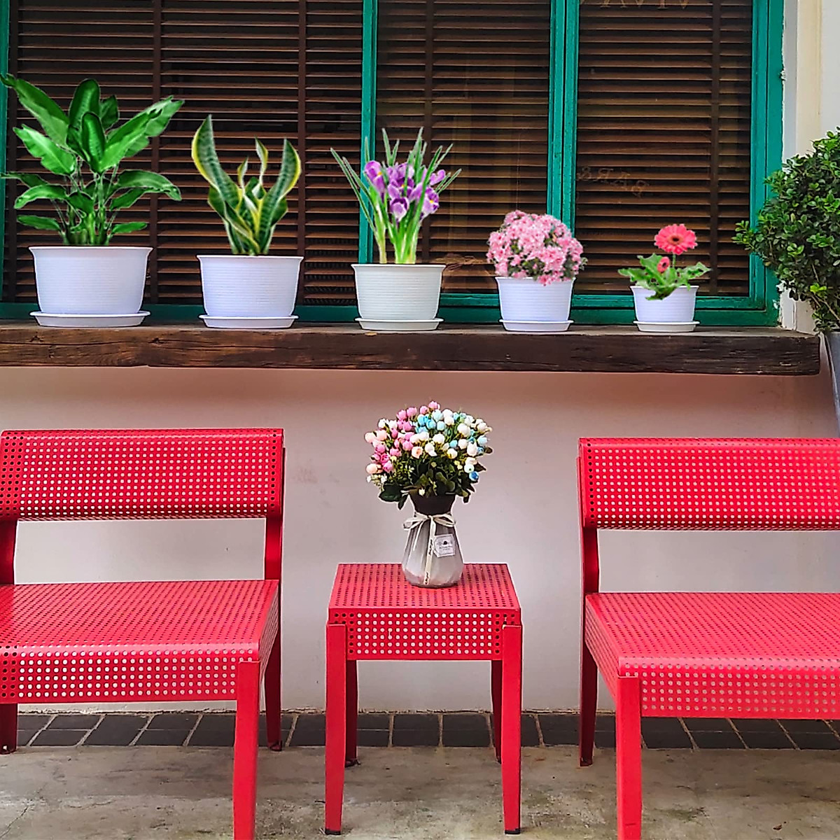 Rose Artificial Flower, RIFNY 3 Bunch 45 Heads White Mini Artificial Roses Bouquet Long 12.6'' with Stem for DIY Home Decorations Bedroom, Living Room,Balcony, Tables Vase and Wedding Party Decoration