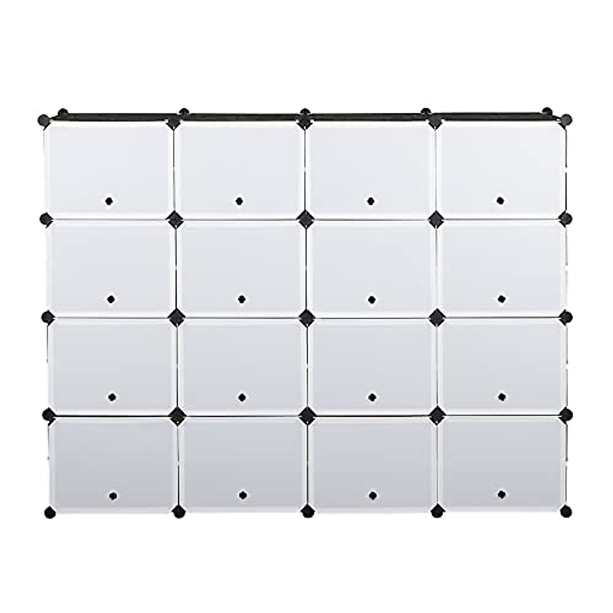 QXDRAGON 8-Tier Portable 64 Pair Shoe Rack Organizer 32 Grids Tower Shelf Storage Cabinet Stand Expandable for Heels, Boots, Slippers, Black