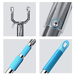 Support Bar with Closet Hook Pole,wardrobe Retractable Clothes Hanger Pole Hook,suitable for Wardrobe,hanger(maximum Length Can Only 78.7 Inches,don't Use to Outdoor Clothesline Pole,clothesline)