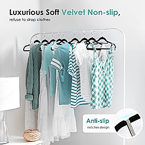 Velvet Hangers Non Slip Felt Hangers, DUDUCOFU 30 Pack Black Velvet Hangers Clothes Hangers Space Saving Slim Hangers with 360 Degree Swivel Hook for Suits Coats, Jackets, Pants, and Dress Clothes