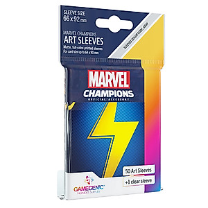 Gamegenic Marvel Champions The Card Game Official Ms. Marvel Art Sleeves - Pack of 50 Art Sleeves and 1 Clear Sleeve, Card Game Holder, Use with TCG and LCG Games, Made by Fantasy Flight Games