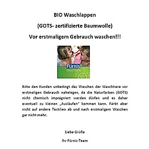 Furnis Organic Cotton, Washcloth Mitt Fox Puppet, Adult Size