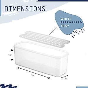 Komax Biokips Fridge Storage Containers – Airtight Fridge Organizers and Storage Clear Containers w/Dripping Tray – Meat, Veggie, or Fruit Storage Containers for Fridge (2-Pack, 118 oz)