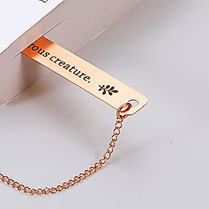 Bookmark Gift for Woman Book Lovers Inspirational Graduation Birthday Valentine Gift for Female Friends Wife Teen Girls Daughter Mom Teacher Christmas Bookmark Gift for Coworker Boss Lady Rose Gold