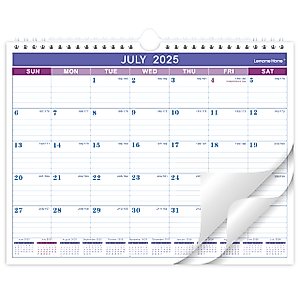 2025-2026 Wall Calendar - 2025-2026 Calendar, Jul.2025 - Dec. 2026, 11" x 8.5", 18 Monthly Calendar 2025-2026, Hanging Hook + Ruled Blocks - Purple