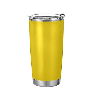 Amooorous Gold Solid Color Pure Plain Stainless Steel cups with lids Leak-proof Lid and Straw travel mug 20 oz for Home, Office or Car portable 20oz coffee tumbler termo para bebidas calientes 20oz