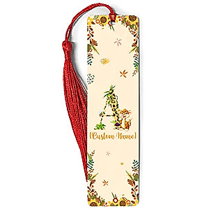GOLEEX Personalized Initial Bookmark Leopard Magnetic Bookmarks Customized Name Letter Page Markers Cute Reading Gifts for Book Lovers Students Women Teens Adults at Christmas