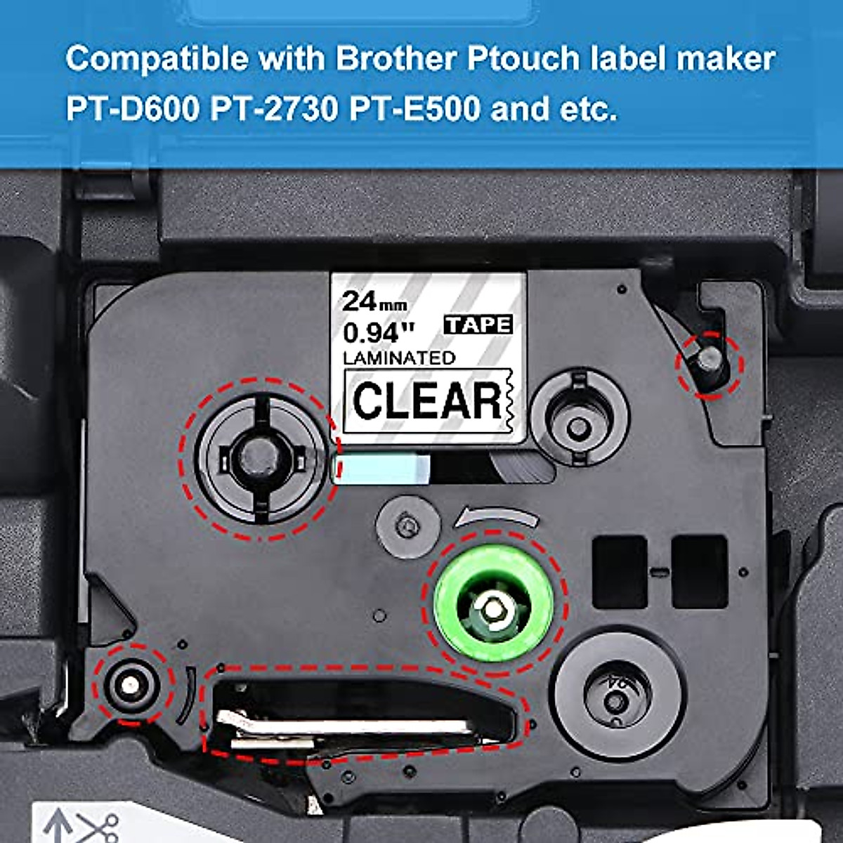 TZe-151 TZ-151 ptouch 24mm Black on Clear Label Tape Label KINGDOM Compatible Label Tape Replacement for Brother 24mm .94" Laminated P Touch Label Maker Tape PT D600 P700 P900W Label Maker, 3-Pack