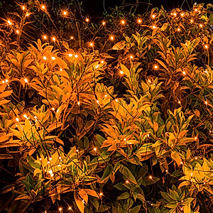 Joomer 12ft x 5ft 360LED Orange Halloween Net Lights Outdoor Mesh Lights, 8 Modes Timer Connectable Waterproof Bush Lights Mesh Netting Lights for Halloween Outdoor Decorations (Green Wire)