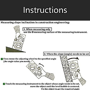 Universal Slope Angle Meter, Dual-Scale Rotary Pitch Finder with Level Vial + Thumb Dial, 0-180 Degree Inclinometer Magnetic Multifunctional Level Protractor