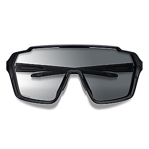 SMITH Shift MAG Sunglasses – Shield Lens Performance Sports Sunglasses for Mountaineering, Biking, MTB & More – For Men & Women – Black + Photochromic Grey to Clear Lens
