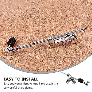 EXCEART Drum Extension Clamps Holder Adjustable Extension Arm Cymbal Boom Arm With Clamp Drum Accessories Silver