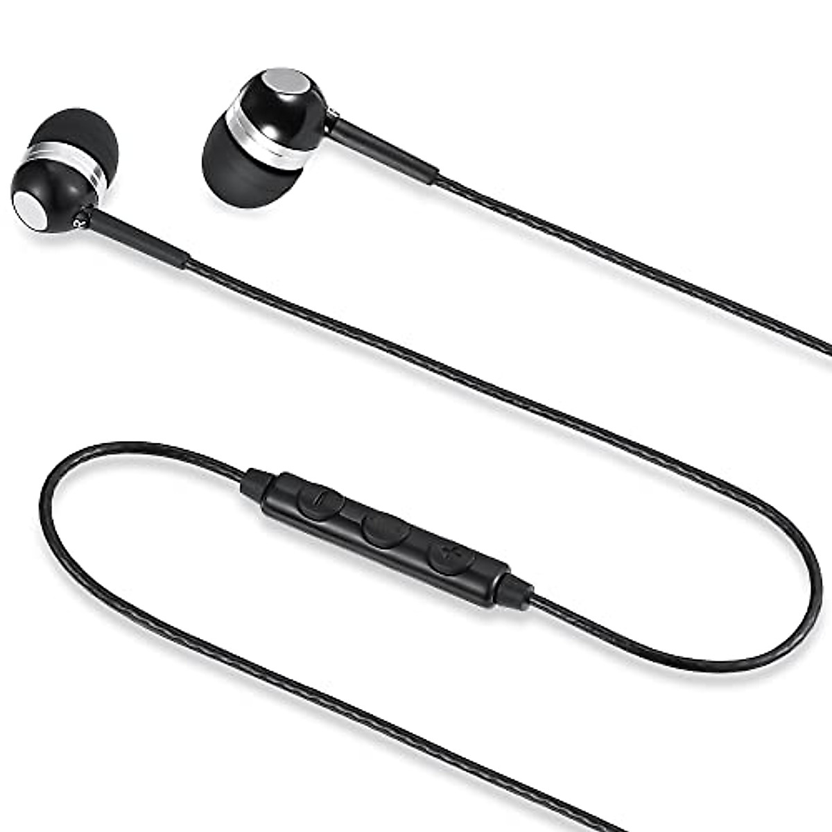 Betron in-Ear Headphones with Microphone - Balanced Audio Lightweight Tangle-Free Cord, Wired 3.5mm Jack