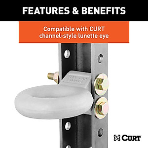 CURT 48650 Adjustable Lunette Ring or Coupler Channel 3-Inch ID x 11-3/4-Inch, 2-In Bolt Pattern