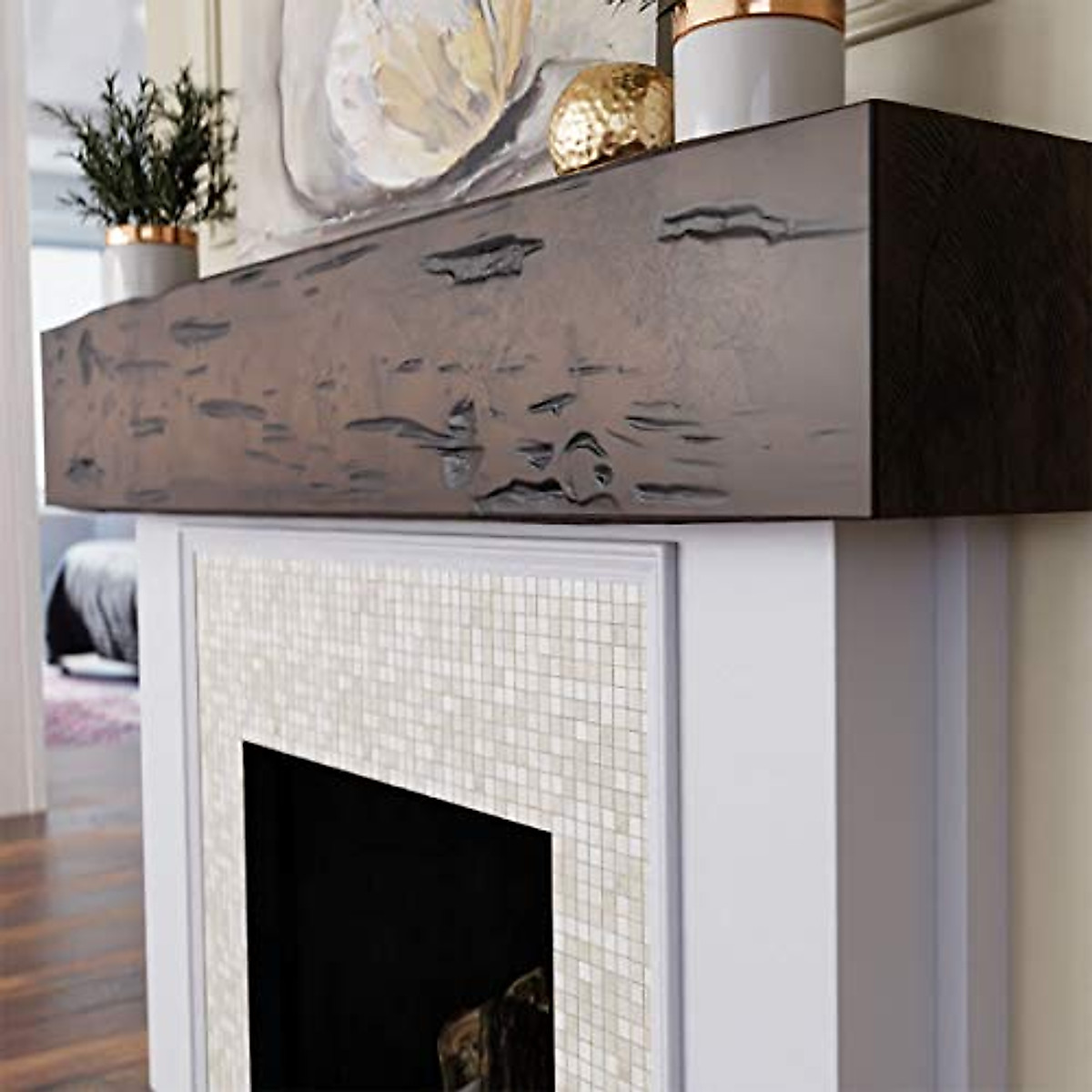 Ekena Millwork MANUPC04X04X60ZD Pecky Cypress Faux Wood Fireplace Mantel, 4"H x 4"D x 60"W, Premium Aged