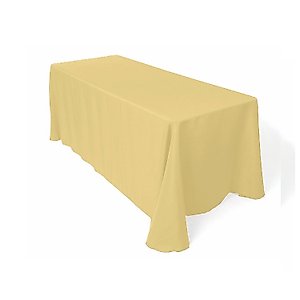 Runner Linens Factory Rectangular Polyester Tablecloth 90x132 Inches (Gold)