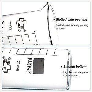 ADAMAS-BETA 14PCS Glass Beaker Set, 6 Sizes - 10ml 50ml 100ml 250ml 500ml 1000ml Graduated Beakers + 11" Beaker Tongs + 3pcs Glass Stirring Rods + 3pcs Magnetic Stir Bar + 1000ml Beaker Brush