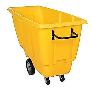 Vestil TDT-50-LD-YELLOW Plastic Light Duty Tilt Truck 1/2 Cubic Yard 450 Lb. Capacity Yellow