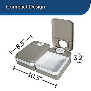 PetSafe Automatic 2 Meal Pet Feeder with Battery Powered Programmable Timer, 3 Cups Total Capacity, Cat and Small to Medium Dog Food Dispenser