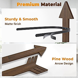 HYDERMUS Cowboy Hat Holder Rustic Wood Arrow Design Hat Organizer 4 Pieces Cowboy Hat Rack Western Decor Hat Storage Hat Hanger for Storage and Organization Walnut