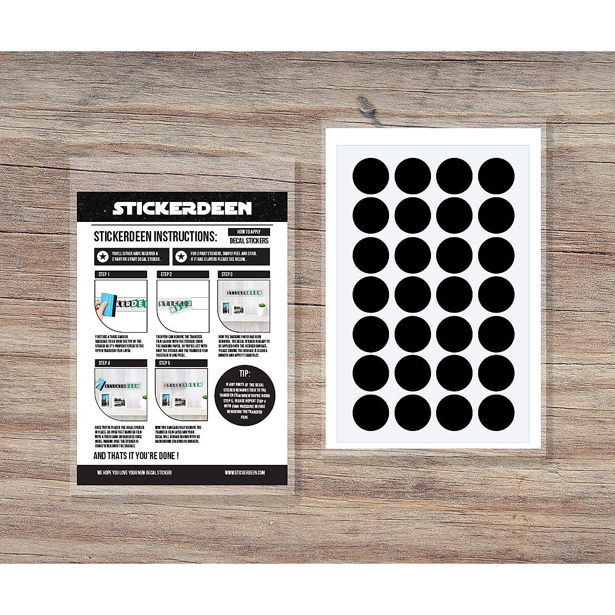 StickerDeen | Polka Dot Circles Round Shape Style Decoration Removable Wall Art Vinyl Decal Stickers | (Pack of 112) (Black)