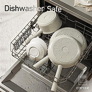 CAROTE 2QT+4QT Ceramic Saucepan Set with Lid, Nonstick Sauce Pans, Dishwasher Safe, Large Kitchen Pots Non-stick Cooking Pot Sauce Pan Set with 4 pcs for Kitchen, Induction Pot, PFOA Free