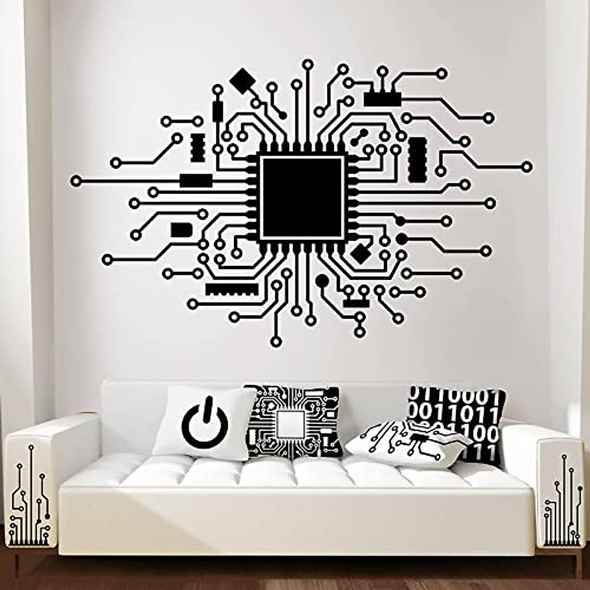 RTYUIHN Circuit Board Technology, Computer Wall Sticker, CPU, IT Digital, Gamer, Wall Decal, Bedroom Vinyl Decoration