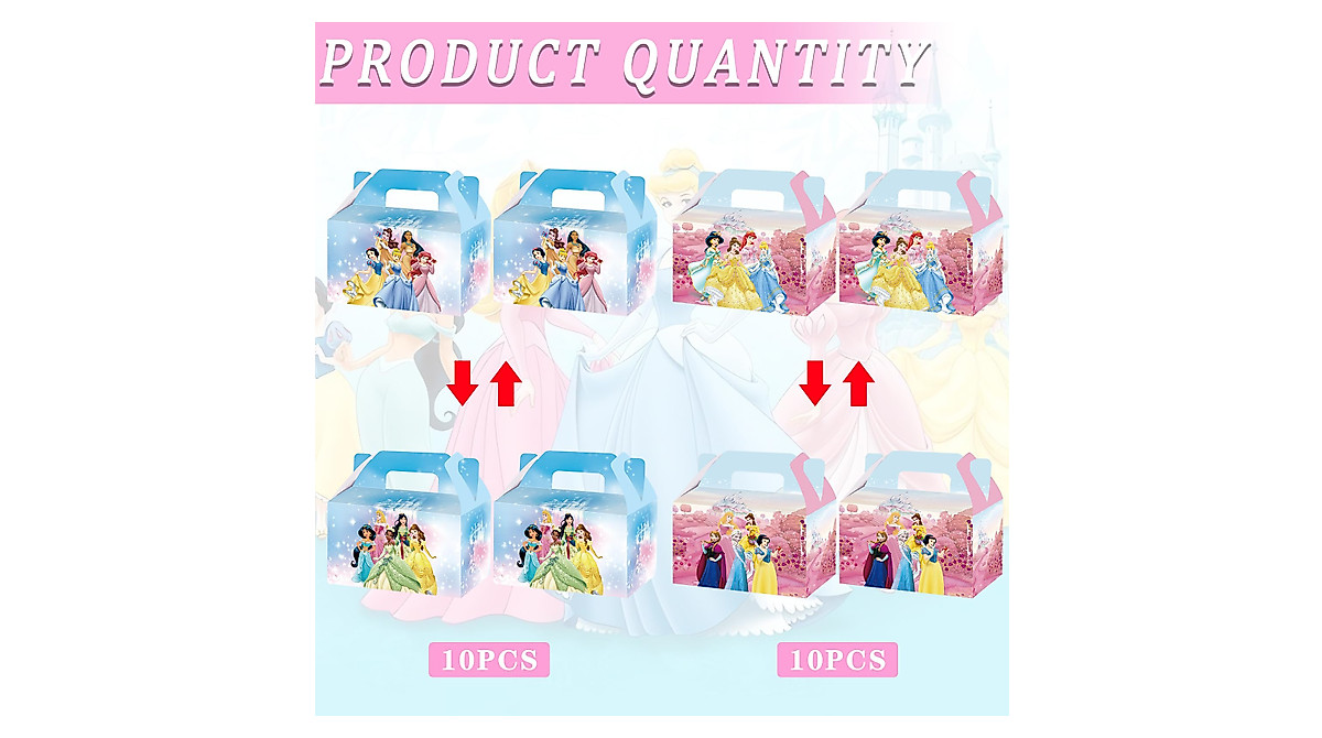 20 PCS Princess Party Favor Boxes - Fun Kids Supplies