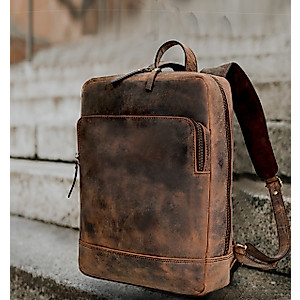 Vintage Couture Premium Leather Laptop Backpack for Men and Women - Stylish, Durable, and Versatile Business & Travel Bag
