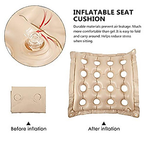 WINOMO Air Inflatable Seat Cushion Foldable Portable Pressure Relieving Chair Cushion Blow Up Wheelchair Pad for Office Chair Dining Room Chair Car Seat Complexion